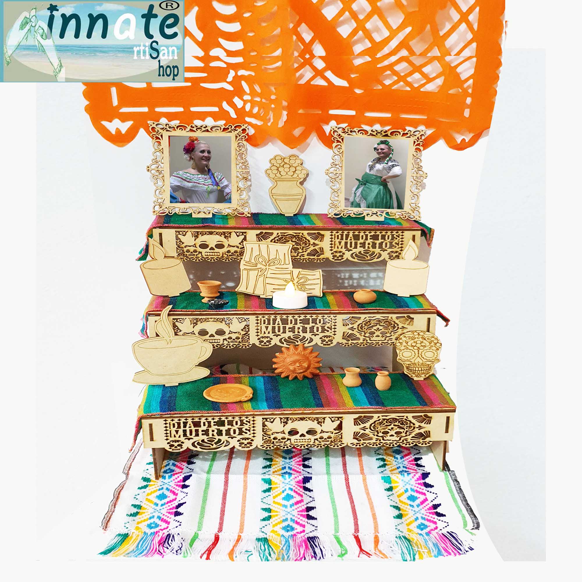 Full set miniature altar, MDF, day of the Dead, 18" Laser design, Alta ...