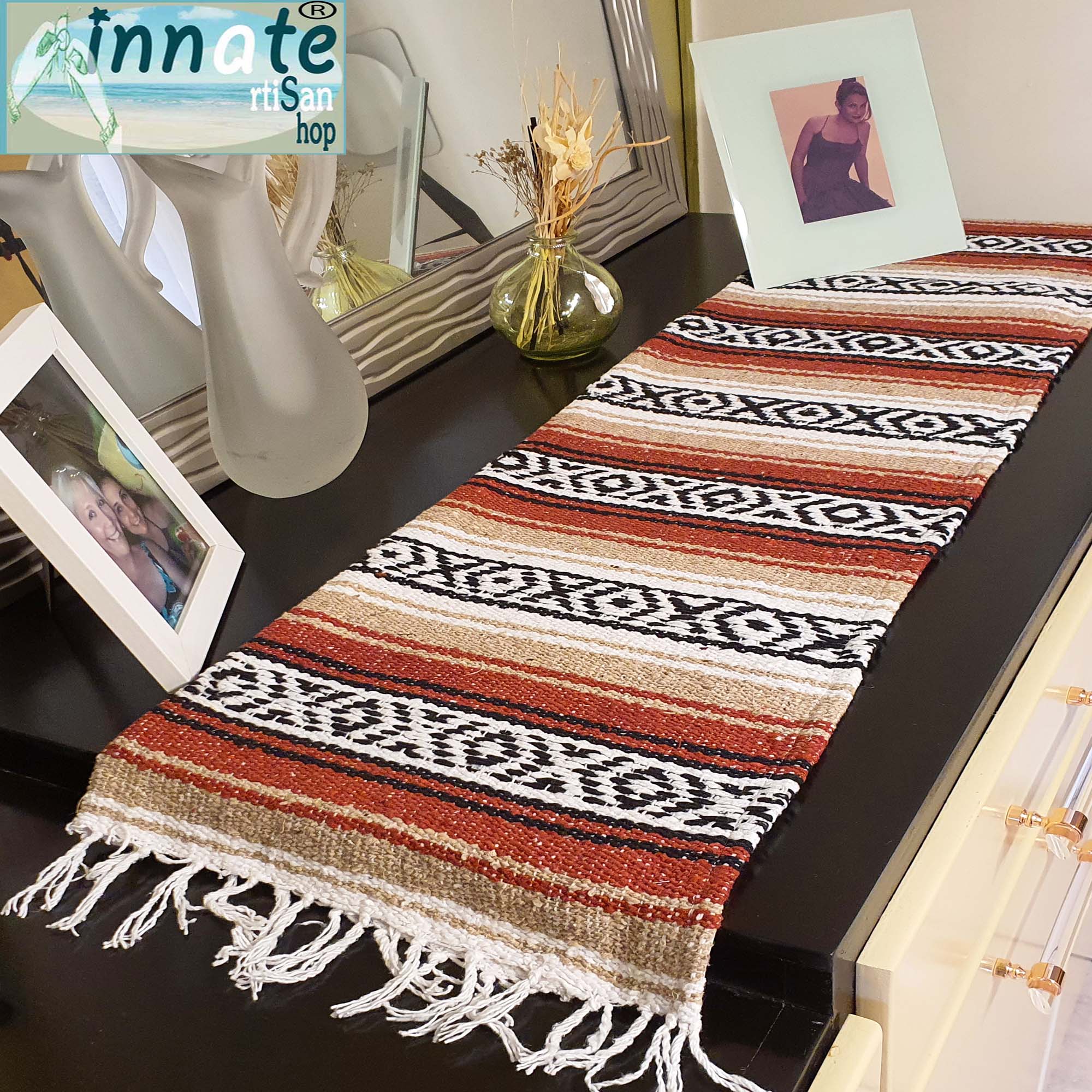 Farmhouse terracotta, 6ft table runner, rustic, recycled, artisan, ear ...