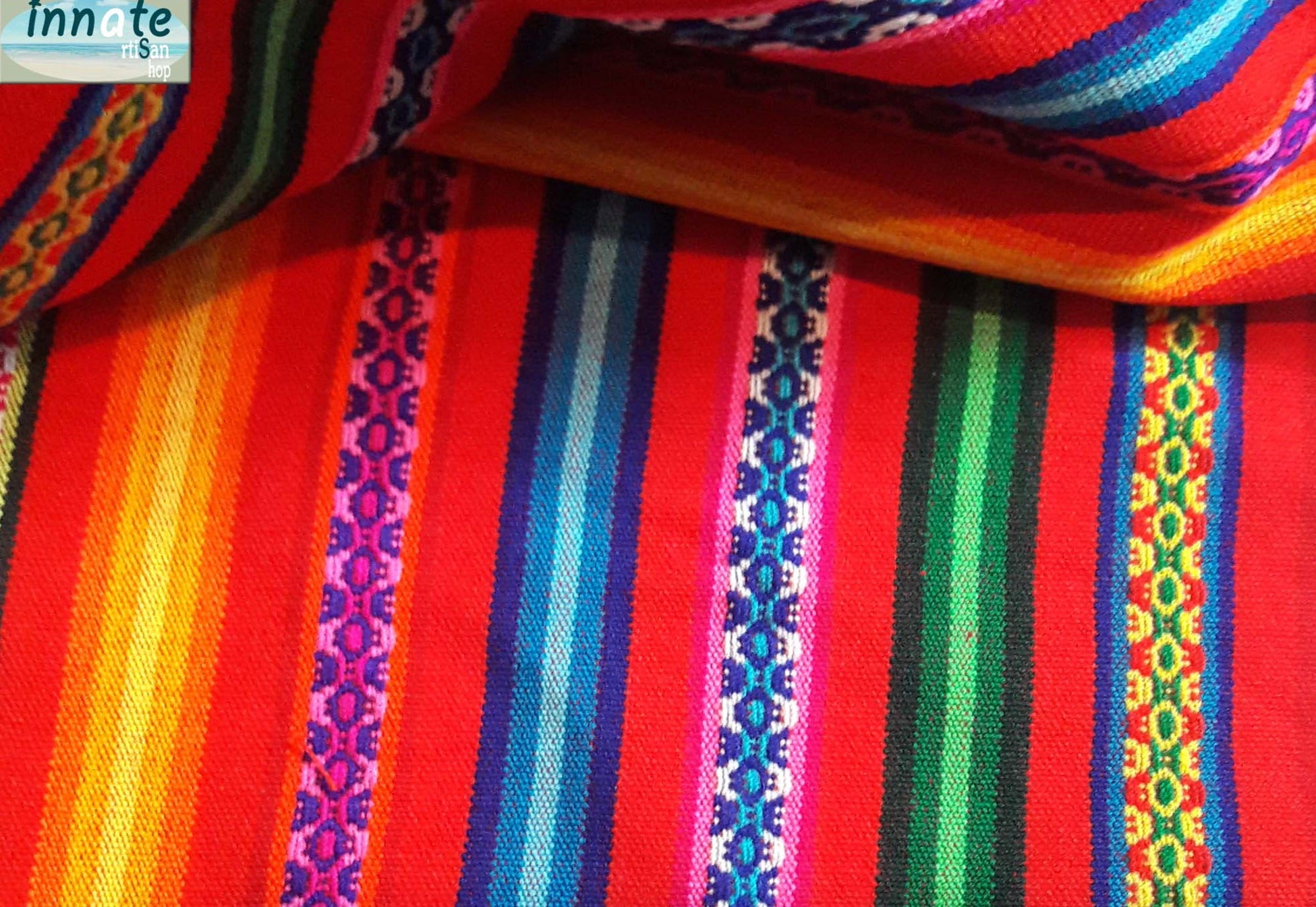 Andean fabric, Mandarin, by yard, Aguayo – Innate Artisan Shop